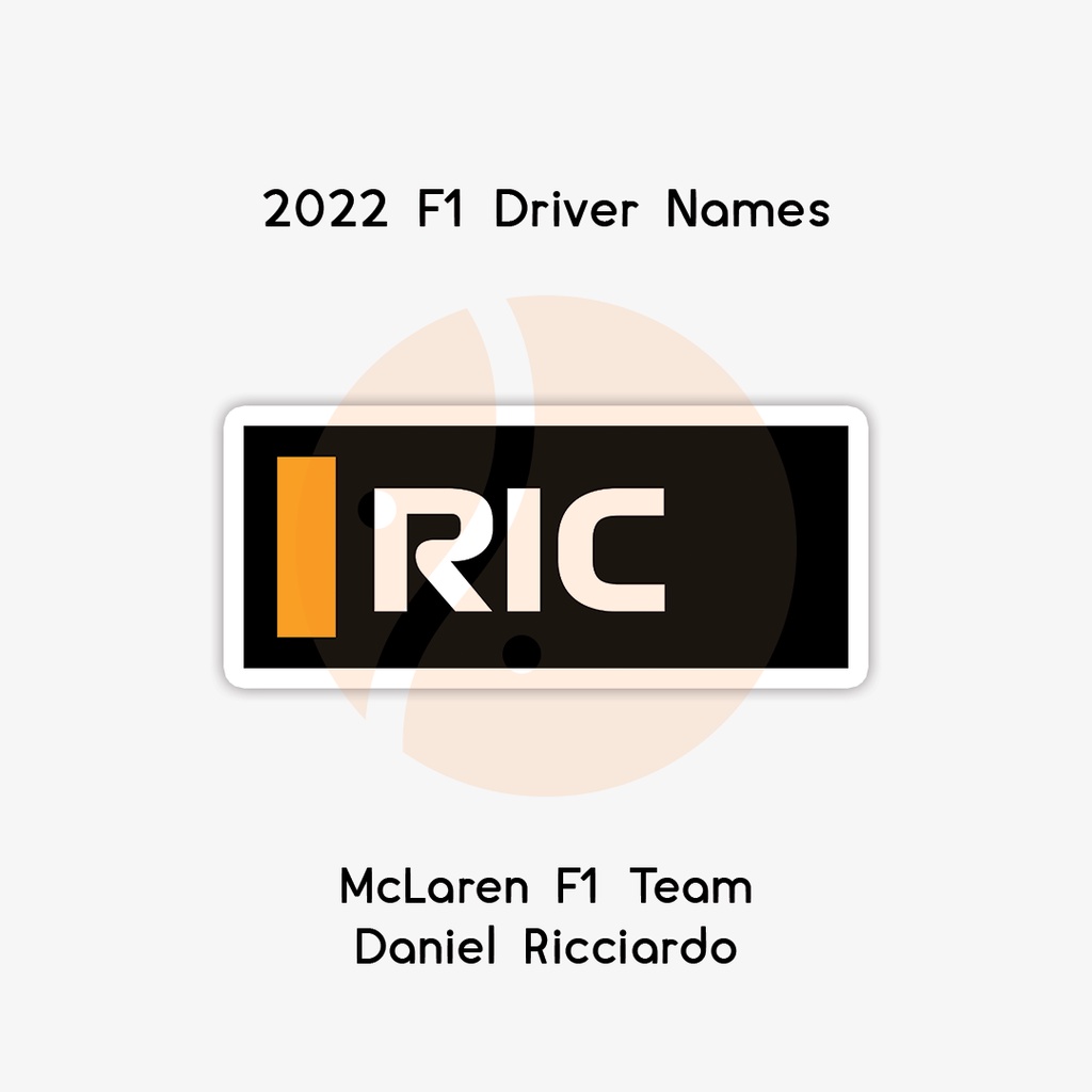 2022 F1 MCLAREN Driver Sticker | 2" Wide | Matte Glossy | Waterproof ...