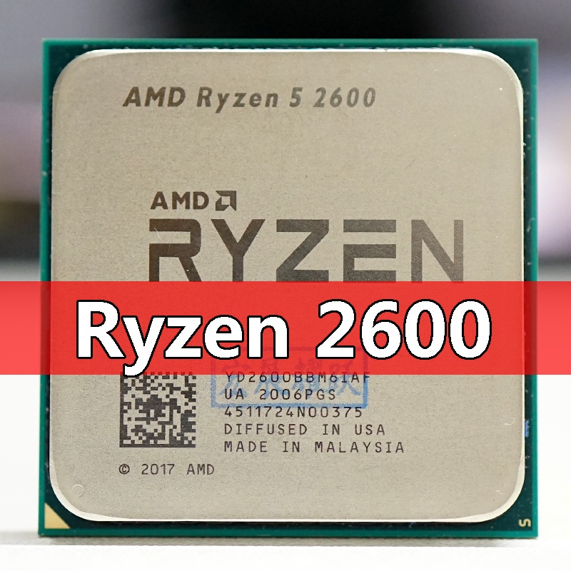 USED AMD Ryzen 5 2600 R5 2600 3.4 GHz Six-Core Twelve-Thread 65W CPU Processor YD2600BBM6IAF ...