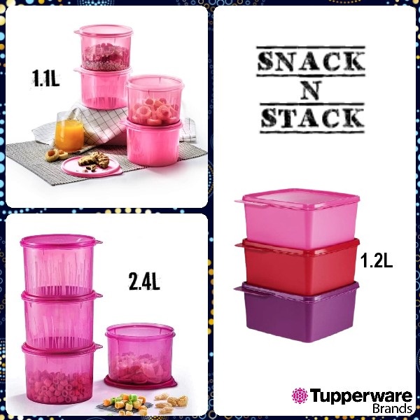Tupperware Snack N Stack Food Storage Bekas biskut kerepek | Shopee ...