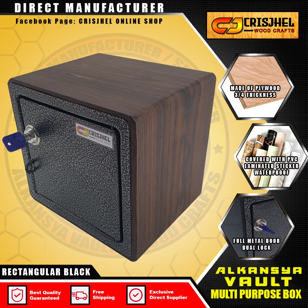 MINI-CHOCOLATE WOOD Alkansya Vault & Multipurpose Safety Box by ...