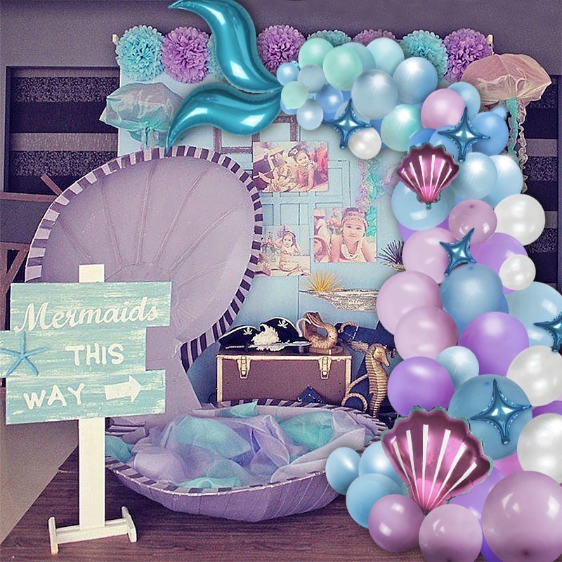 COD Mermaid Tail Balloon Garland Arch Mermaid Theme Birthday Party ...