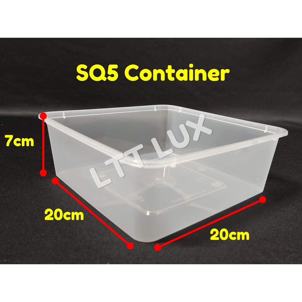 TSQ5 Square Plastic Disposable Food Container (30pcs+-) | Shopee ...