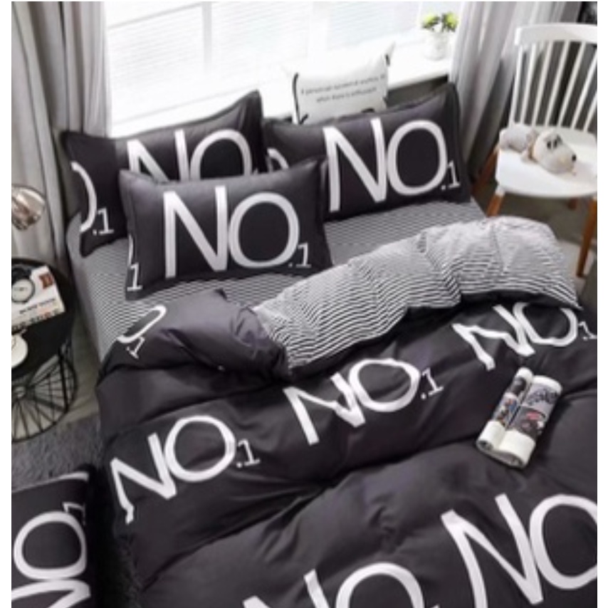 BP 3in1 Korean Cotton Garterized Single and Queen Size Bedsheet Set (NO.1 sign) | Shopee Philippines