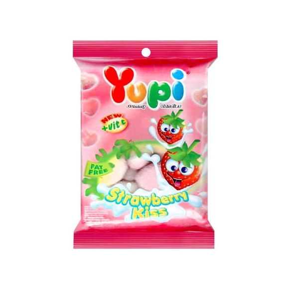 Yupi Strawberry Kiss Pink Love - 120gr / Fruit Flavored Chewy Candy ...