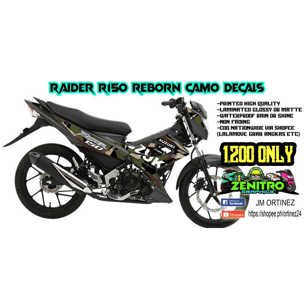 Raider R150 REBORN CAMO Decals | Shopee Philippines