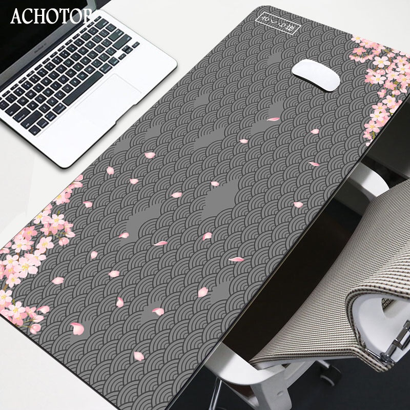 Japanese Sakura Art Mouse Pad Black and White Gaming Keyboard Rubber ...