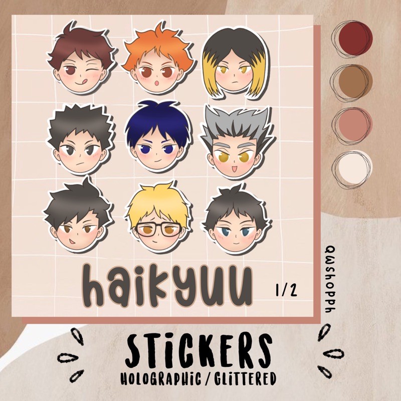 Haikyuu Chibi Vinyl Stickers Holographic and Glitter Finish | Shopee ...