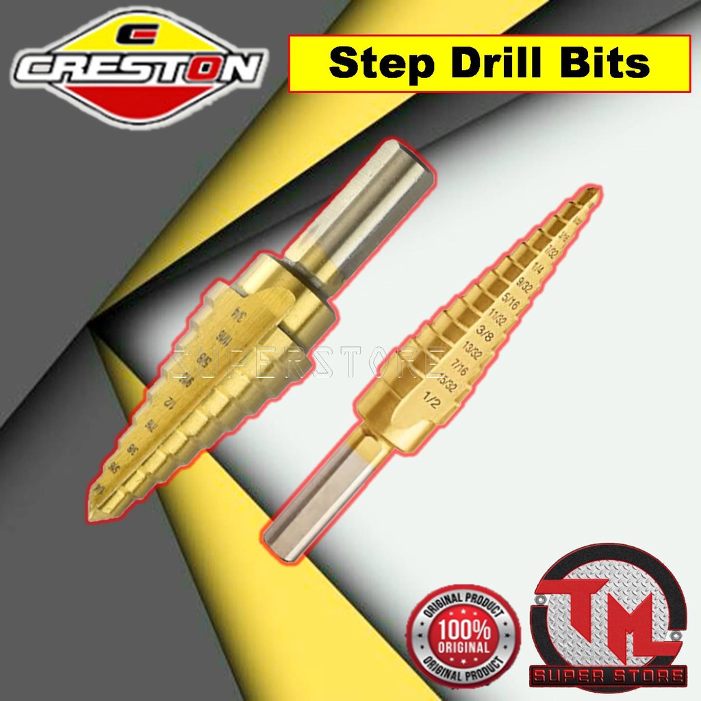 CRESTON Step Drill Bit HSS • Tm ss | Shopee Philippines