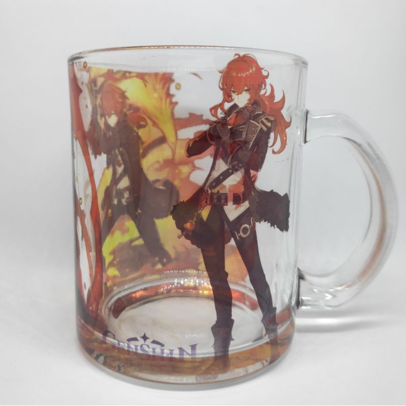 Genshin Impact Diluc glass coffee mug (transparent) | Shopee Philippines