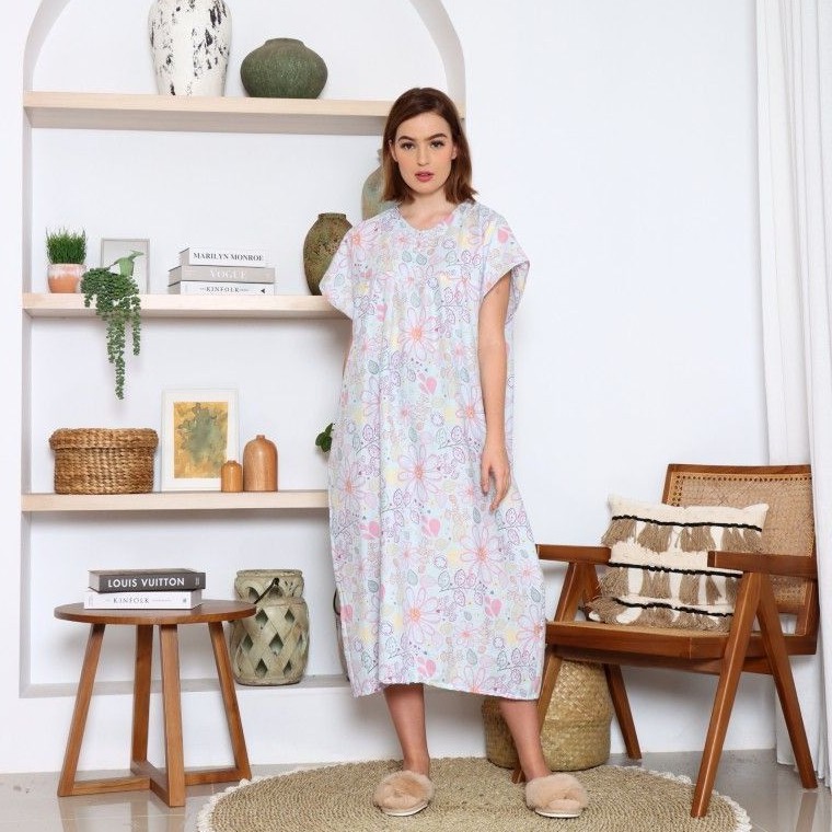 Maxi Full Flowers Blue Home dress Homewear Daster | Shopee Philippines