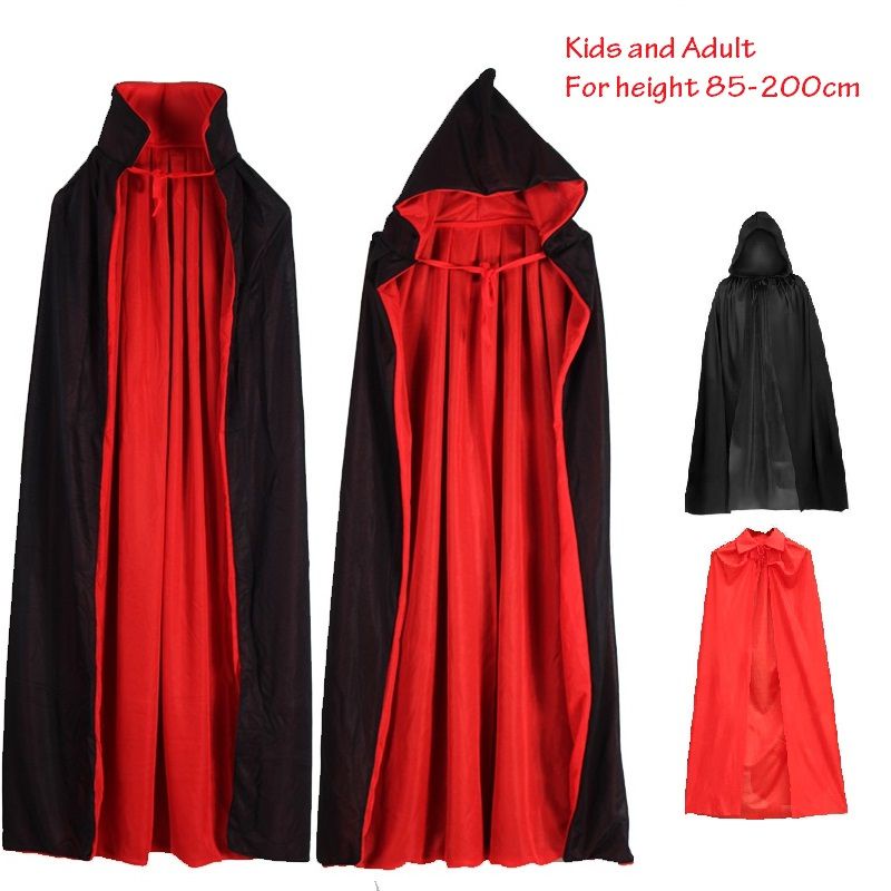 Gothic Sorceress Vampire Cloak Hooded Cape Ideal For Halloween Carnival ...