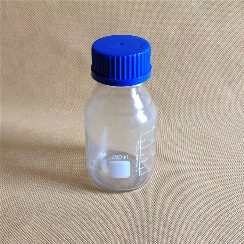 GLASS REAGENT BOTTLE WITH BLUE SCREW CAP (CLEAR) | Shopee Philippines