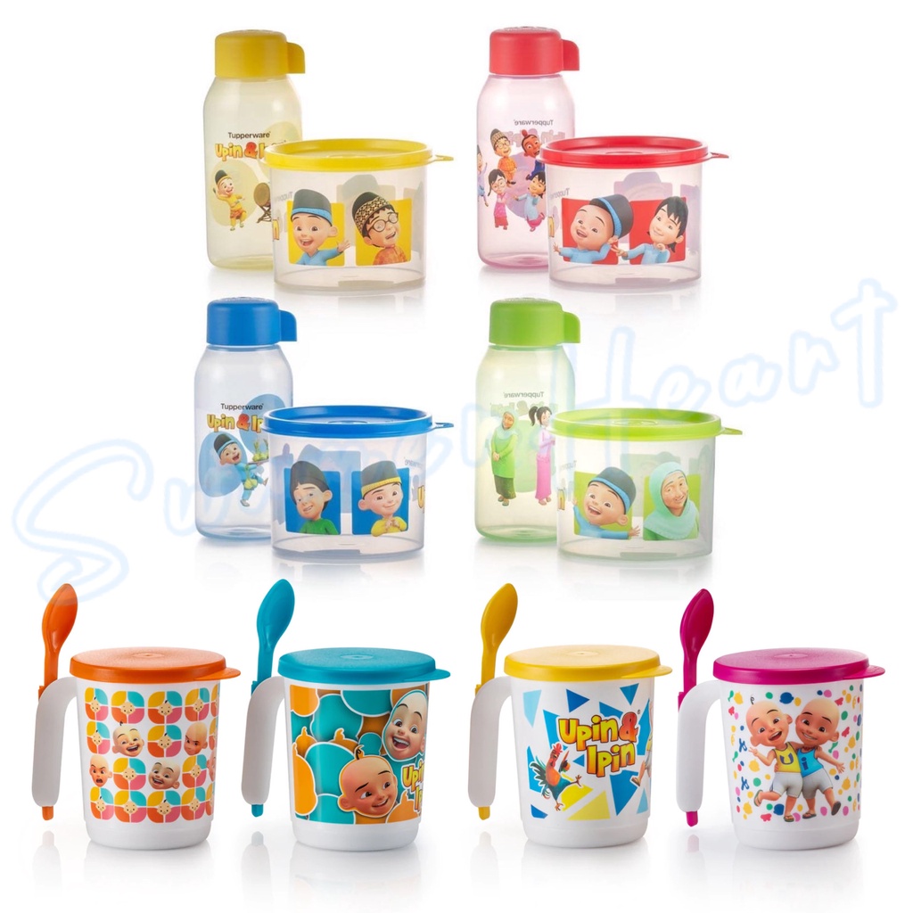 Tupperware Upin Ipin Collection ( Eco Bottle 350ml+Canister 570ml ...