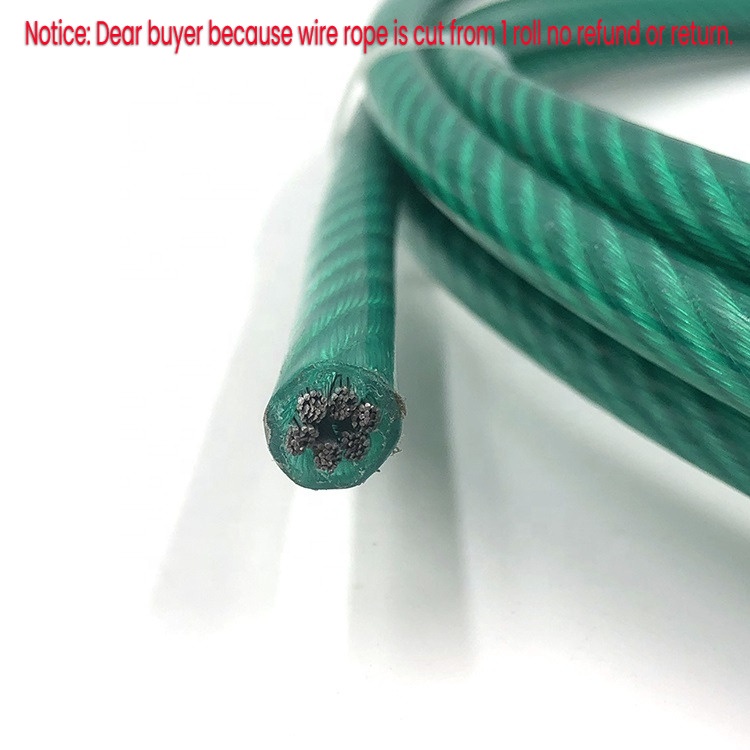 8mm PVC 20m -30m Plastic Coated Galvanized Steel Wire Rope Green ...