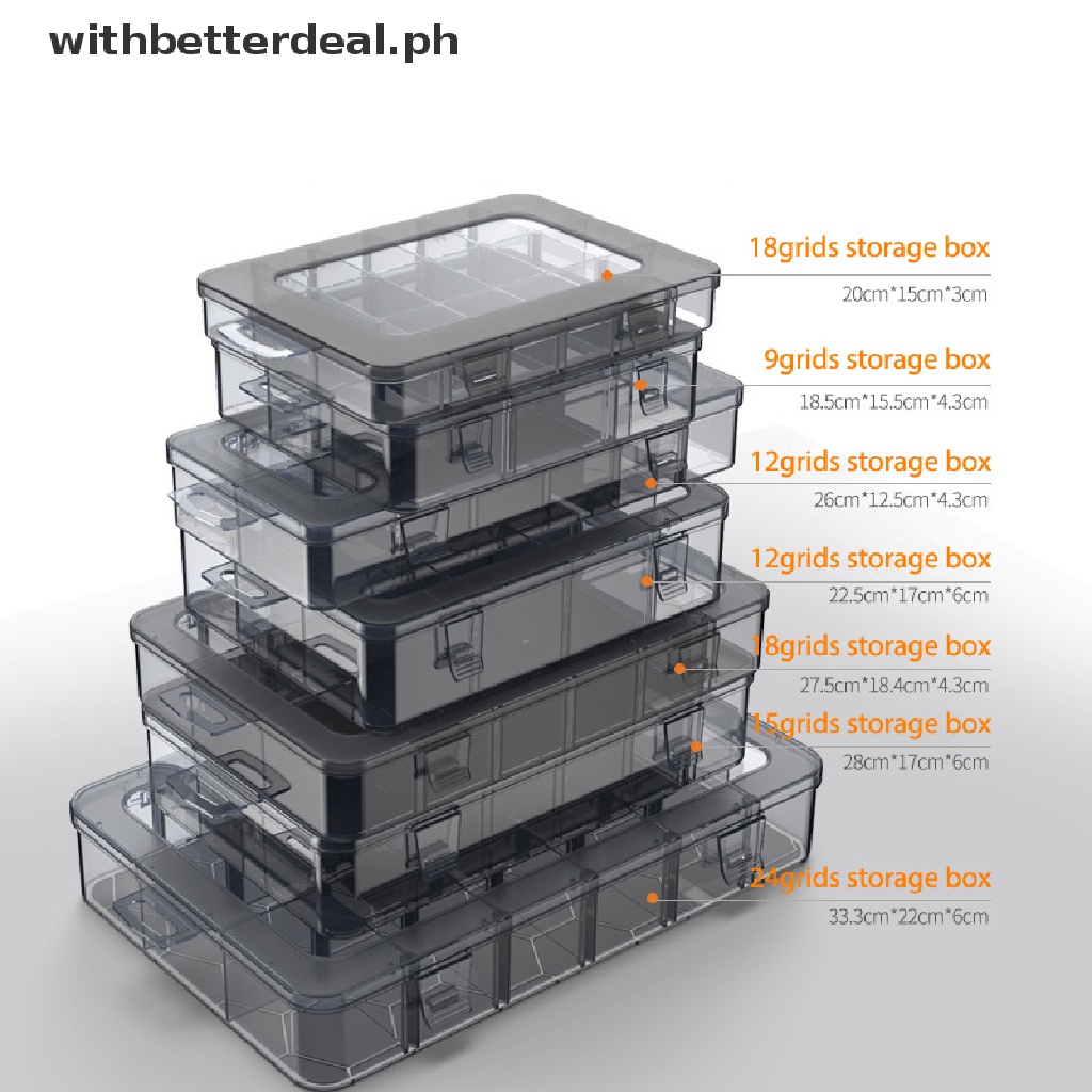 [Better] Plastic Transparent Multi-Cell Parts Box Component Electronic ...