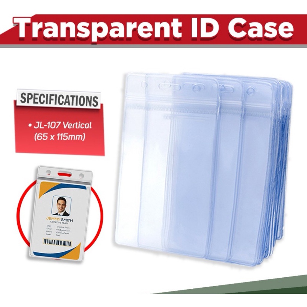(100PCS)Transparent Plastic ID Holder with Zip Lock Vertical ...