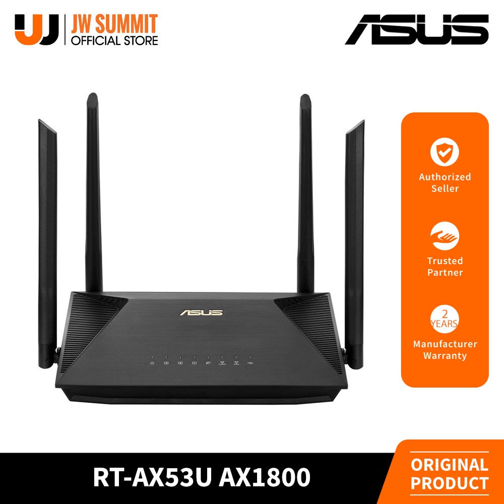 Asus RT-AX53U AX1800 Dual Band WiFi 6 (802.11ax) Gaming Router ...
