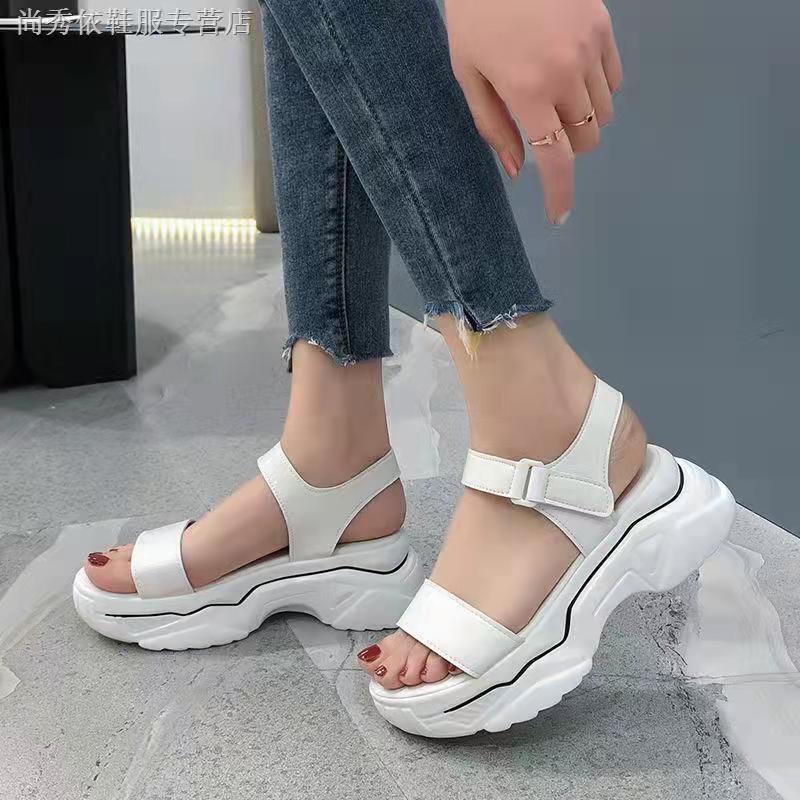 2020 new dada heavy soled sandals women's slope heel height sports ...