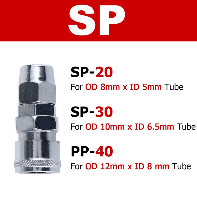 1/4 Air Realease Connector Socket Adapet Plug Fittings SP20 Quick ...