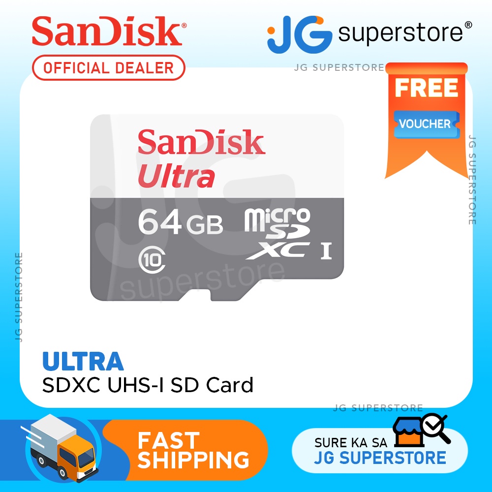 SanDisk Ultra Micro SD Card 64GB UHS-I SDXC Class 10 with 100MB/s Read ...