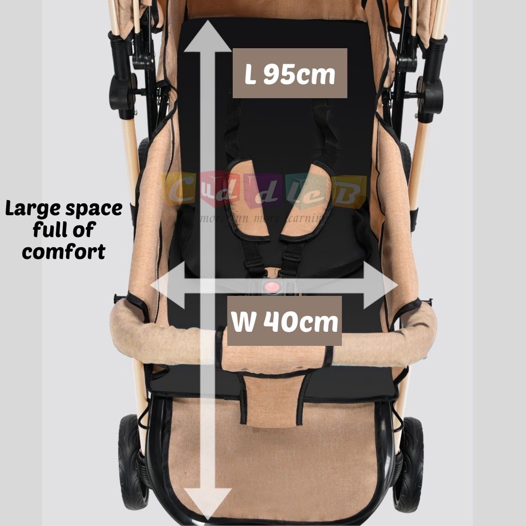 CuddleB 2 Way Facing Stroller Baby 50KG Lightweight With Canopy ...