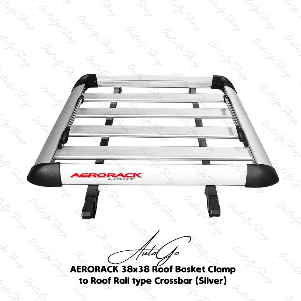 AERORACK 38x38 Roof Basket Clamp to Roof Rail type Crossbar (Silver ...