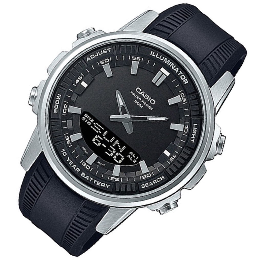 Casio AMW-880-1A Digital Analog Rubber Strap Watch For Men | Shopee ...