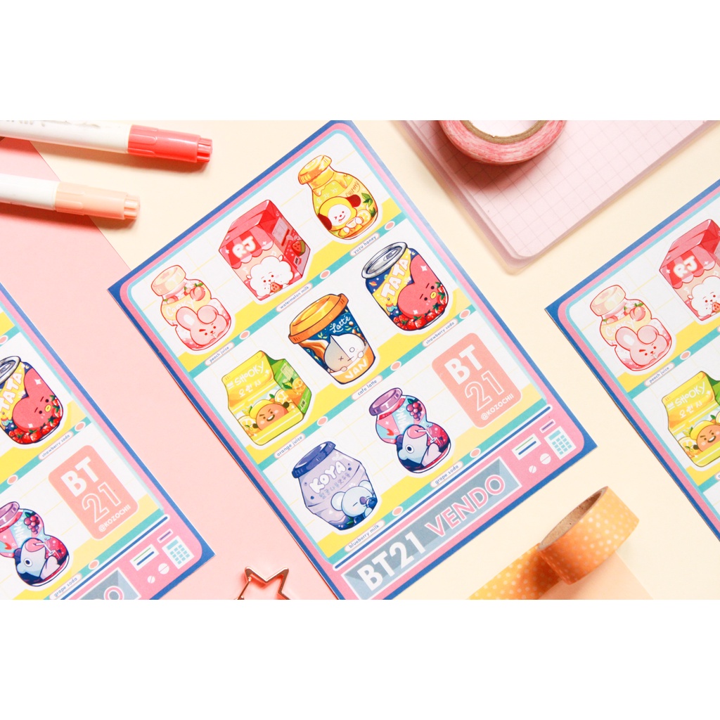 BT21 Vendo Sticker Sheet | BTS | Shopee Philippines