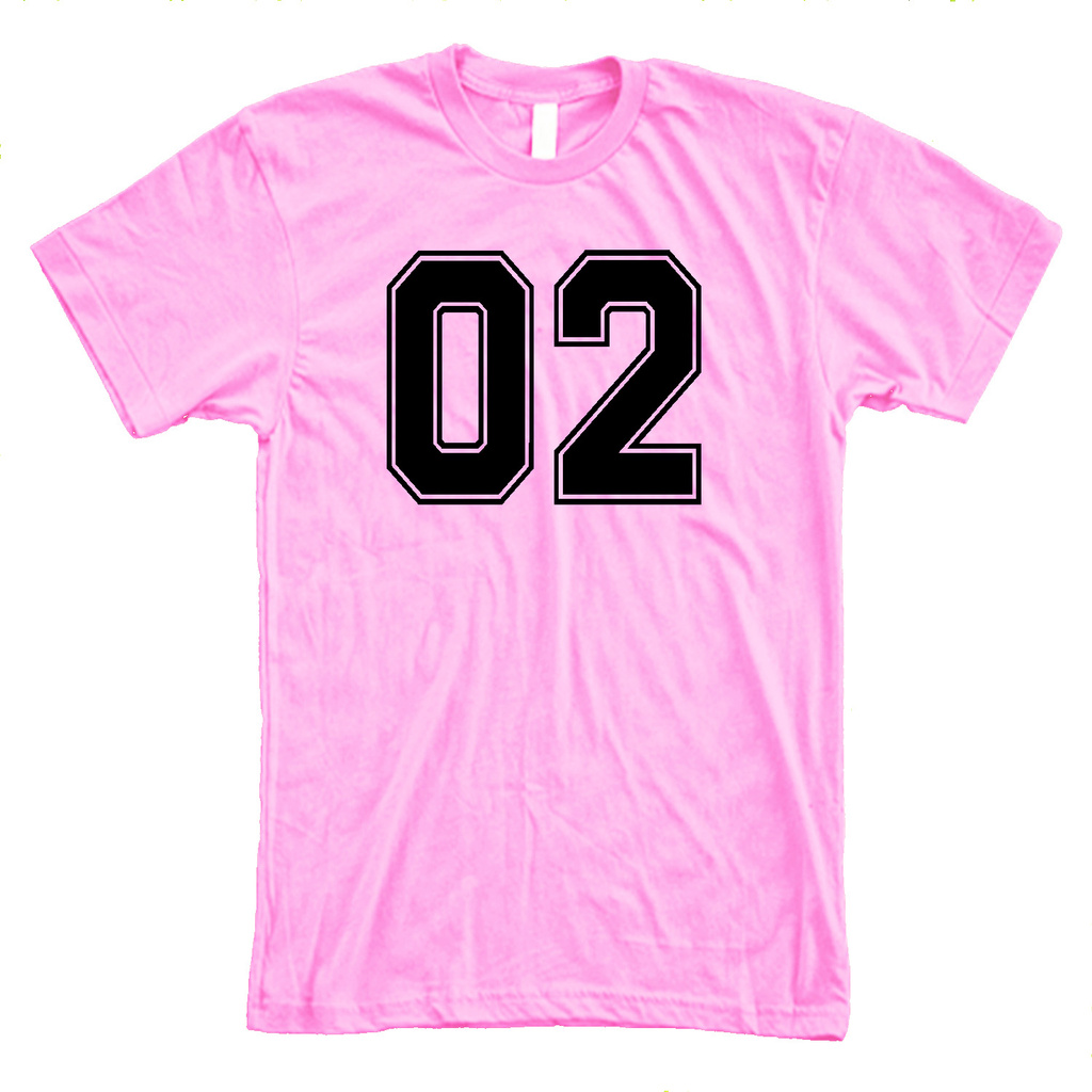MRL Prints Jersey Number 00 01 02 03 04 05 06 07 08 09 Shirt Pink ...