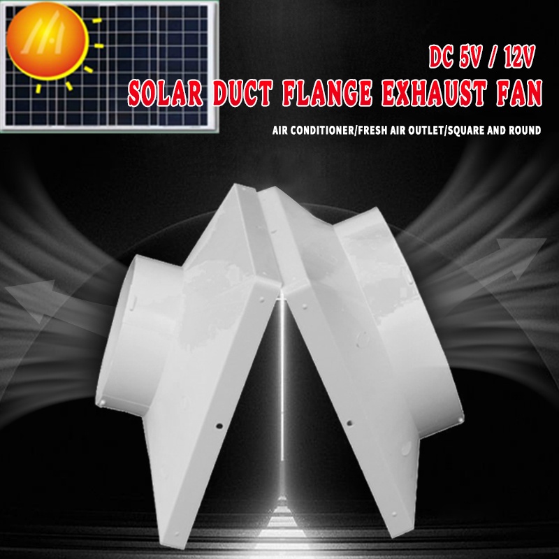 Solar 12V circular exhaust fan 4 inch 100 air duct ventilation 10cm ...