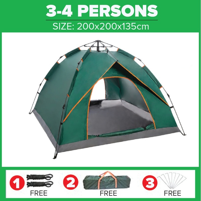 tent outdoor waterproof camping Automatic camping Tents 4 person ...