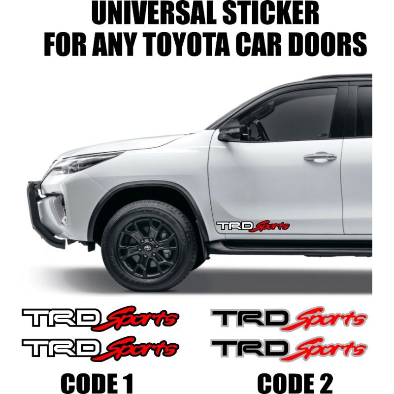 Toyota TRD Sports Sticker Design for innova/fortuner/rush/revo/vios set ...