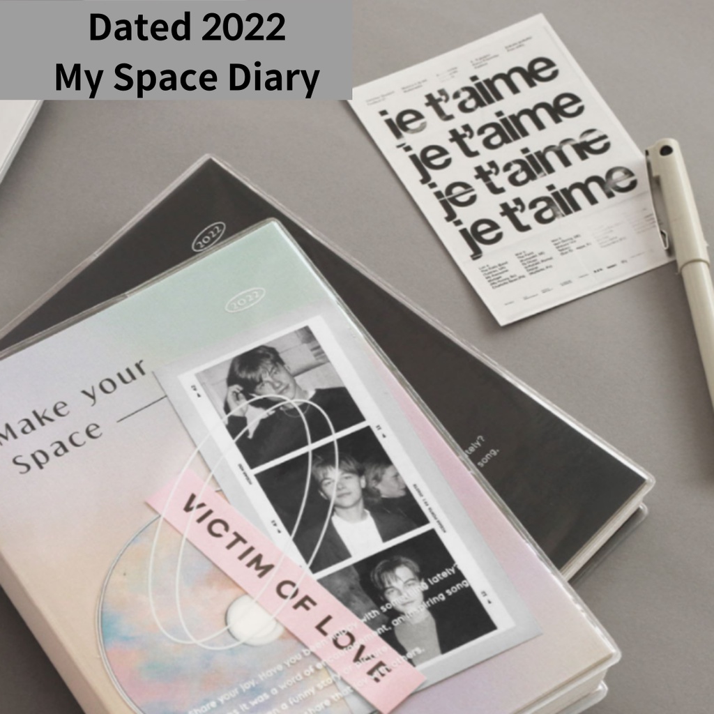Korea, My Space Diary Planner 2022 Monthly Plan PVC Cover Korean Diary ...