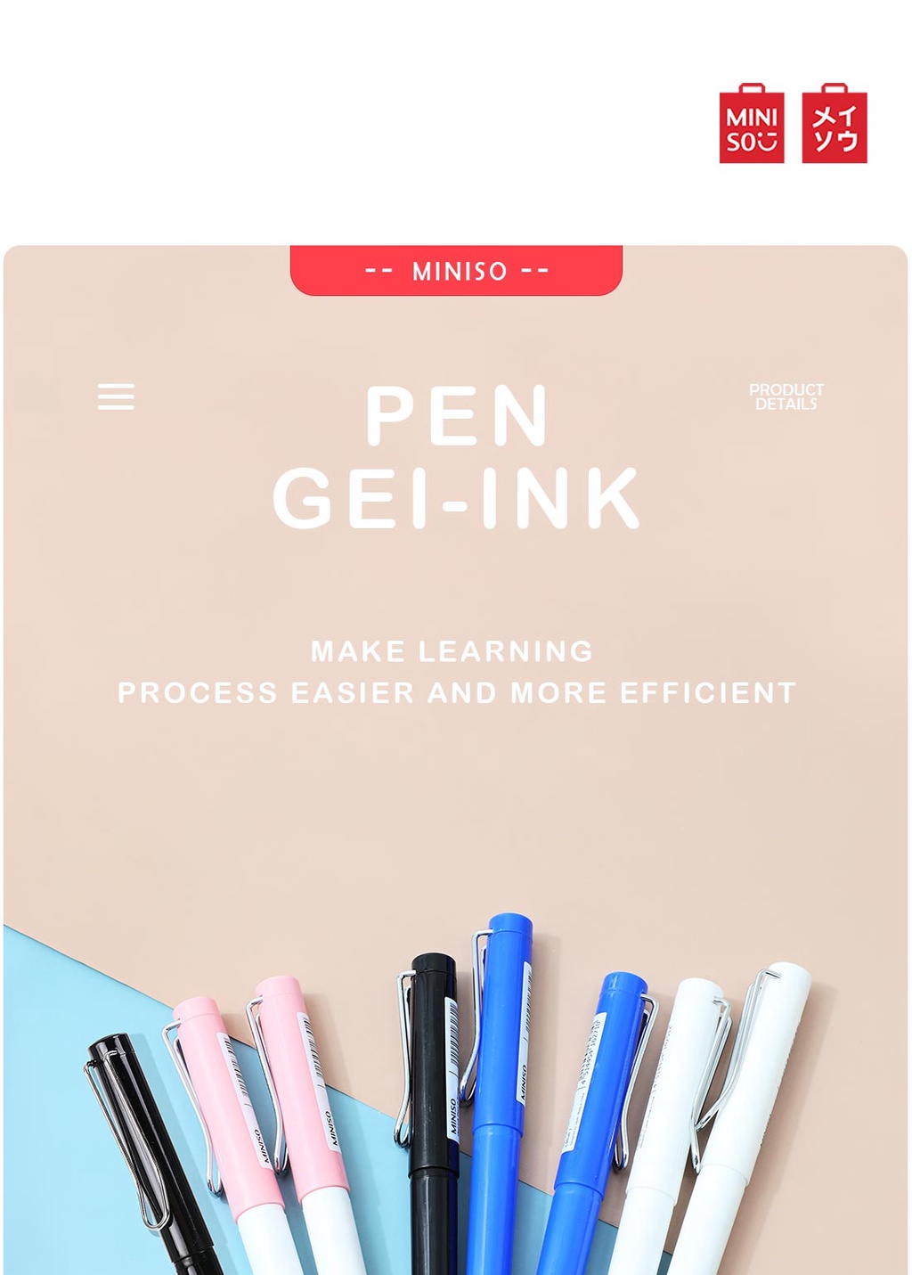 Miniso Gel Ink Pen 0.5Mm Black | Shopee Philippines