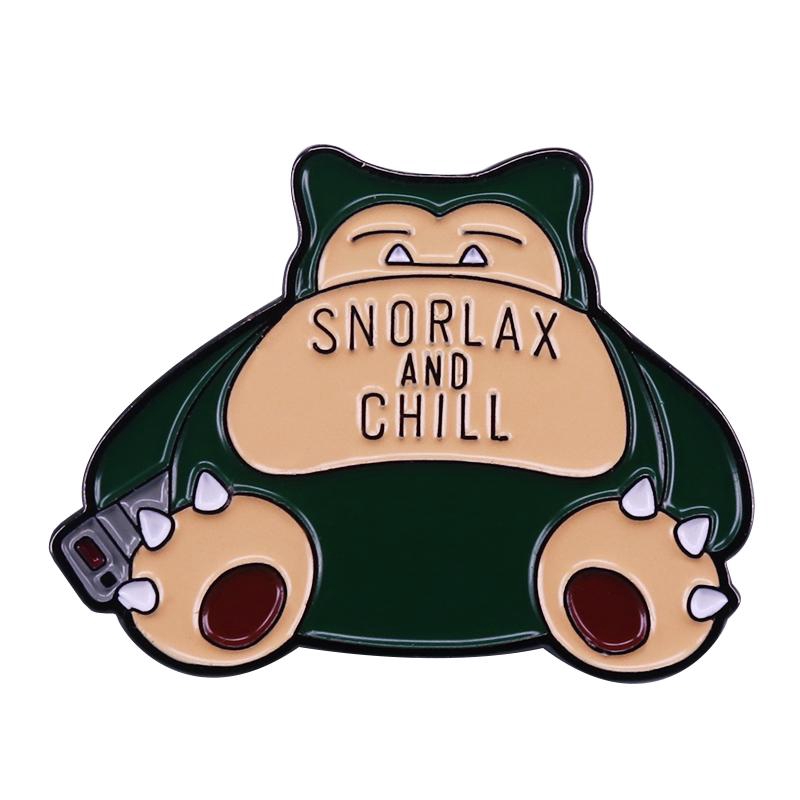 Snorlax and chill pin geek gamer fun decor | Shopee Philippines