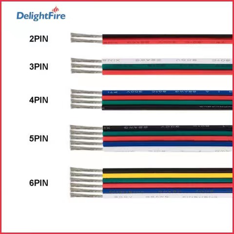 10-20m 22AWG 2/3/4/5/6Pin Power Wire Side 12V LED LED Light Connection ...