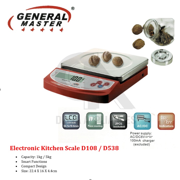 General Master D108/D538 Electronic Kitchen Scale General Master ...