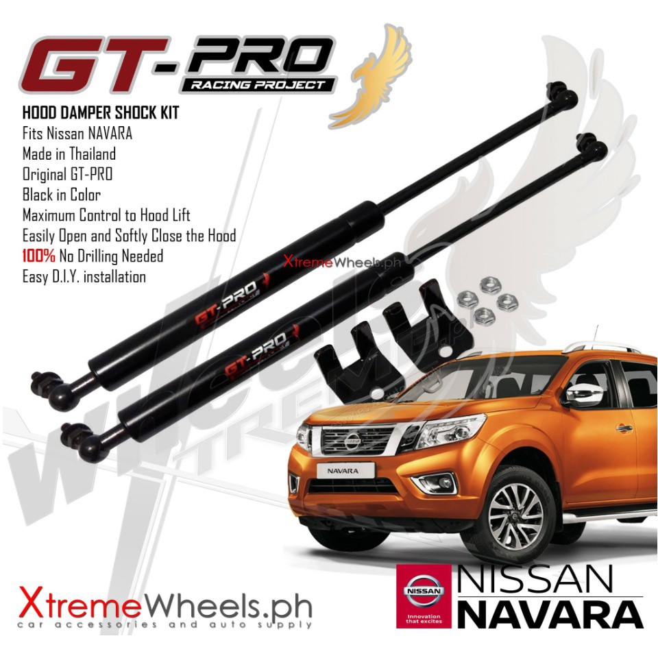 Nissan Navara 2005 to 2025 GT-Pro Hood Damper Shock Kit ( navara ...