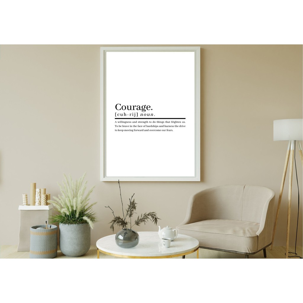 LAMINATED - COURAGE DEFINITION l WALL ART POSTER l A4 SIZE | Shopee ...