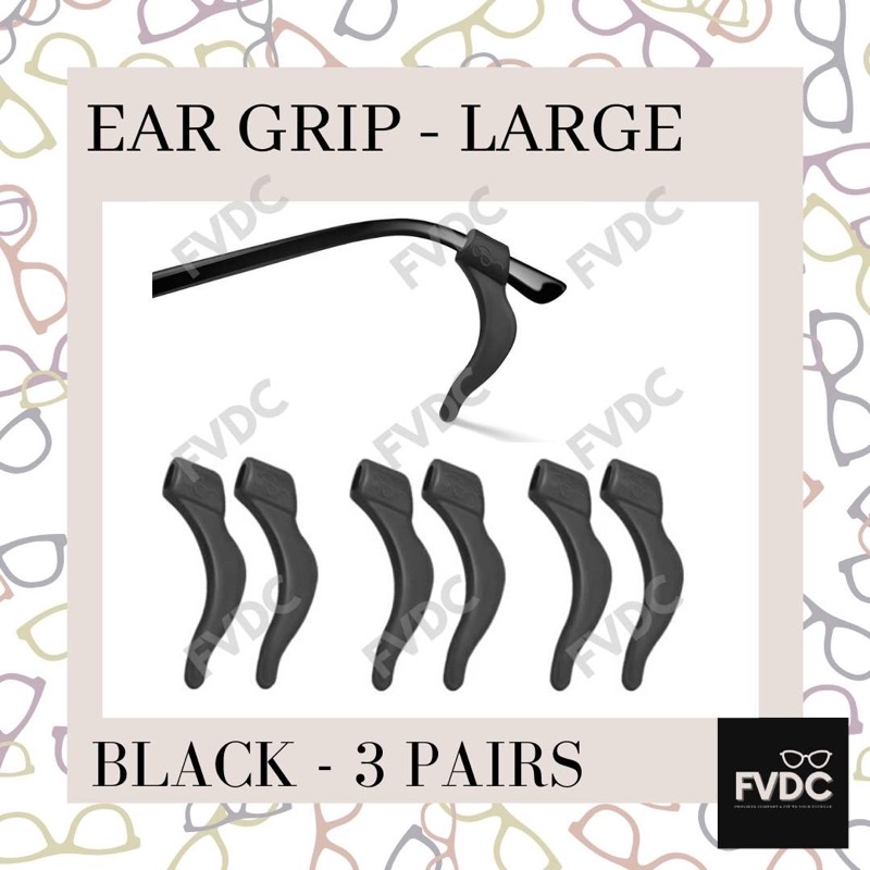 FVDC ANTI-SLIP EAR GRIP, COMFORT Silicone Ear Hook, Eye glass Temple ...