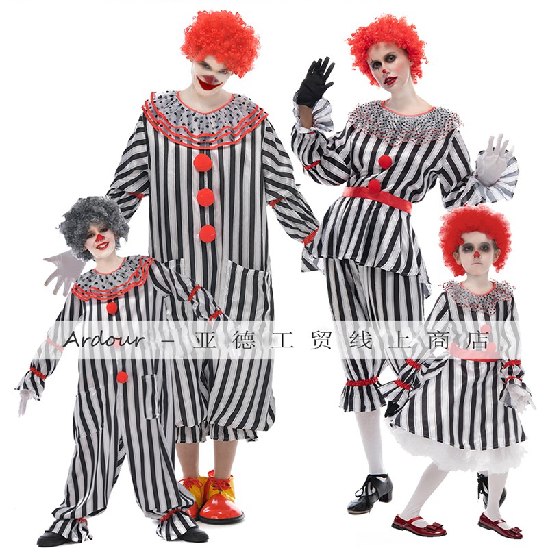 COD Halloween Costume For Group Family Circus Clown Cosplay Outfit ...