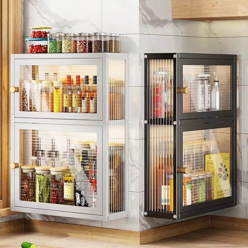 [COD] Kitchen Rack Pull-out multifunctional rack Dish Racks Enclosed ...