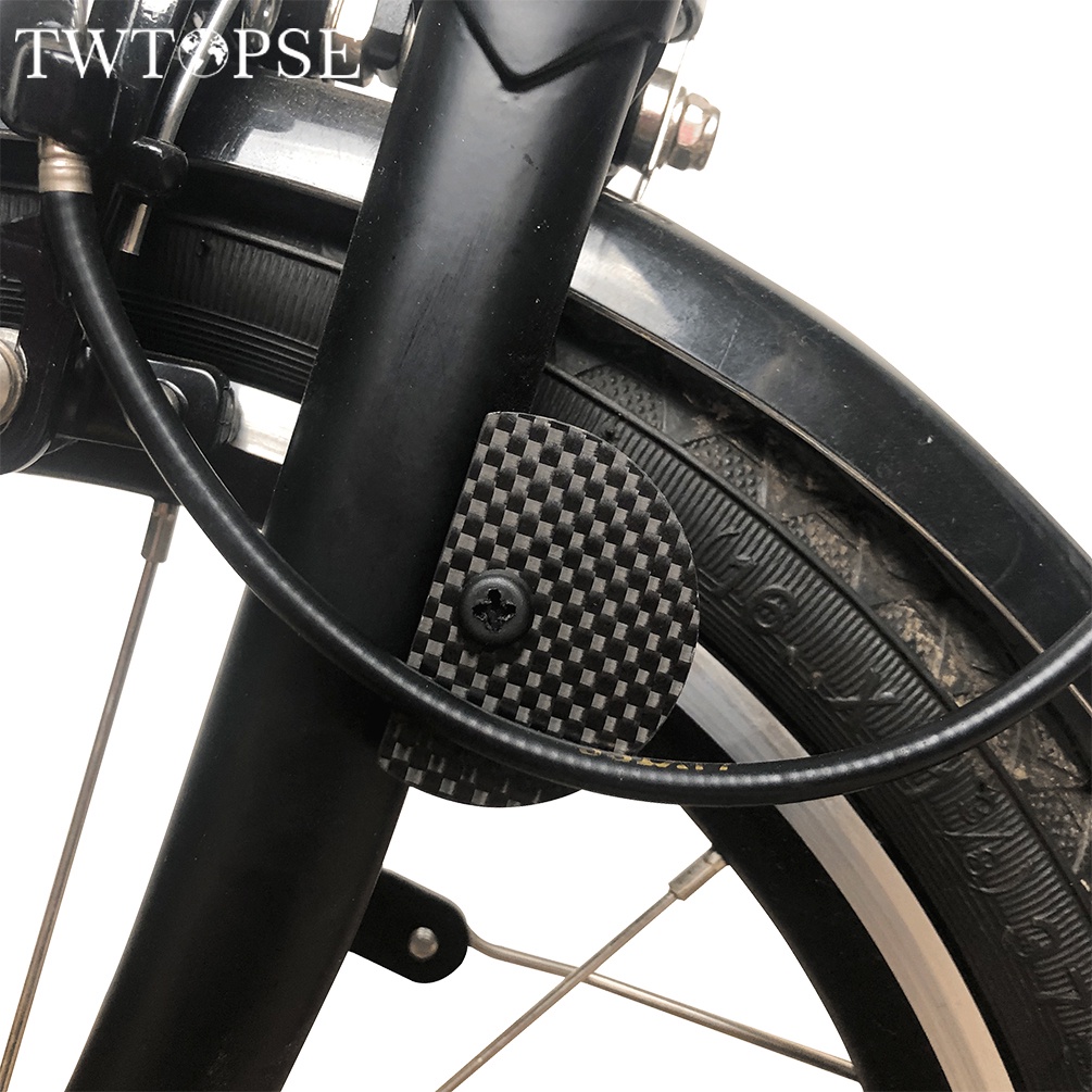 TWTOPSE T800 Carbon Bicycle Brake Shift Cable Fender Plate For Brompton Folding Bike 3SIXTY ...