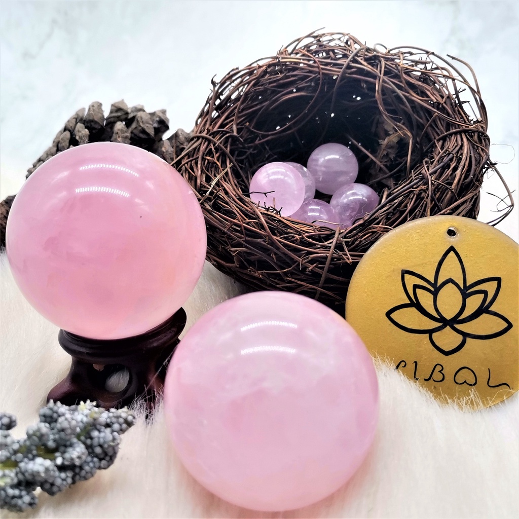 Rose Quartz (Stone of Love) Crystal Sphere Madagascar Rose Quartz Aura ...