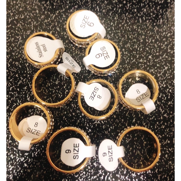 stainless steel stainless gold rings (women’s ) | Shopee Philippines
