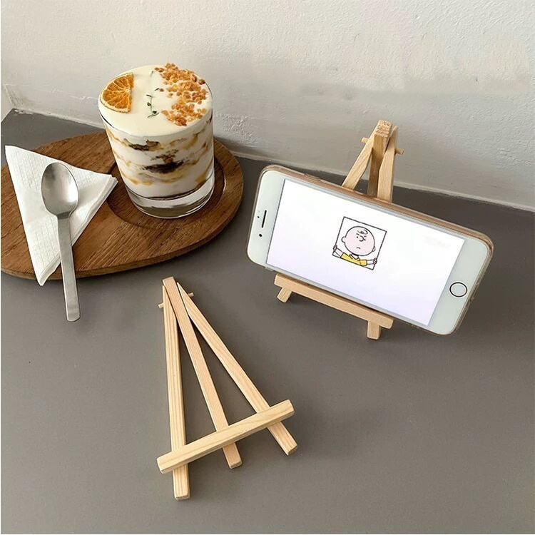 Wooden Easel Phone Stand Tablet Holder Canvas Style Desktop Phone ...