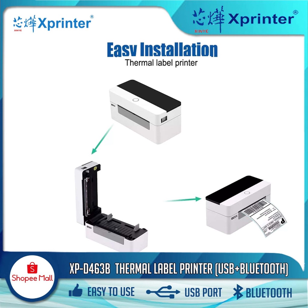 Xprinter XP-D463B Thermal Label Printer (USB+BLUETOOTH) | Shopee ...