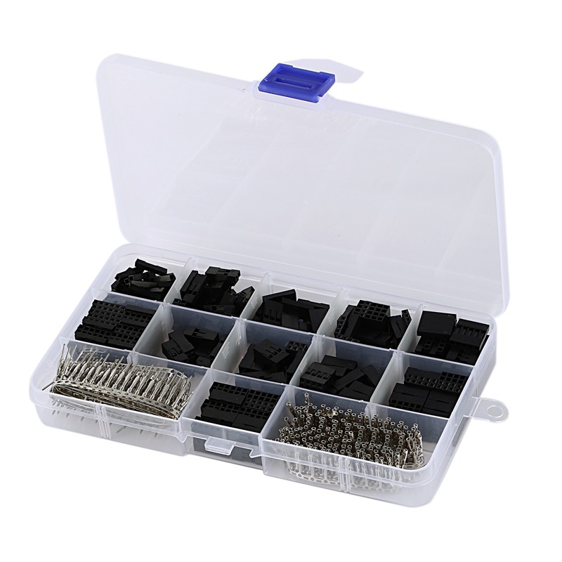 620Pcs Dupont Connector 2.54mm, Dupont Cable Jumper Wire Pin Header Housing Kit, Male Crimp Pin ...