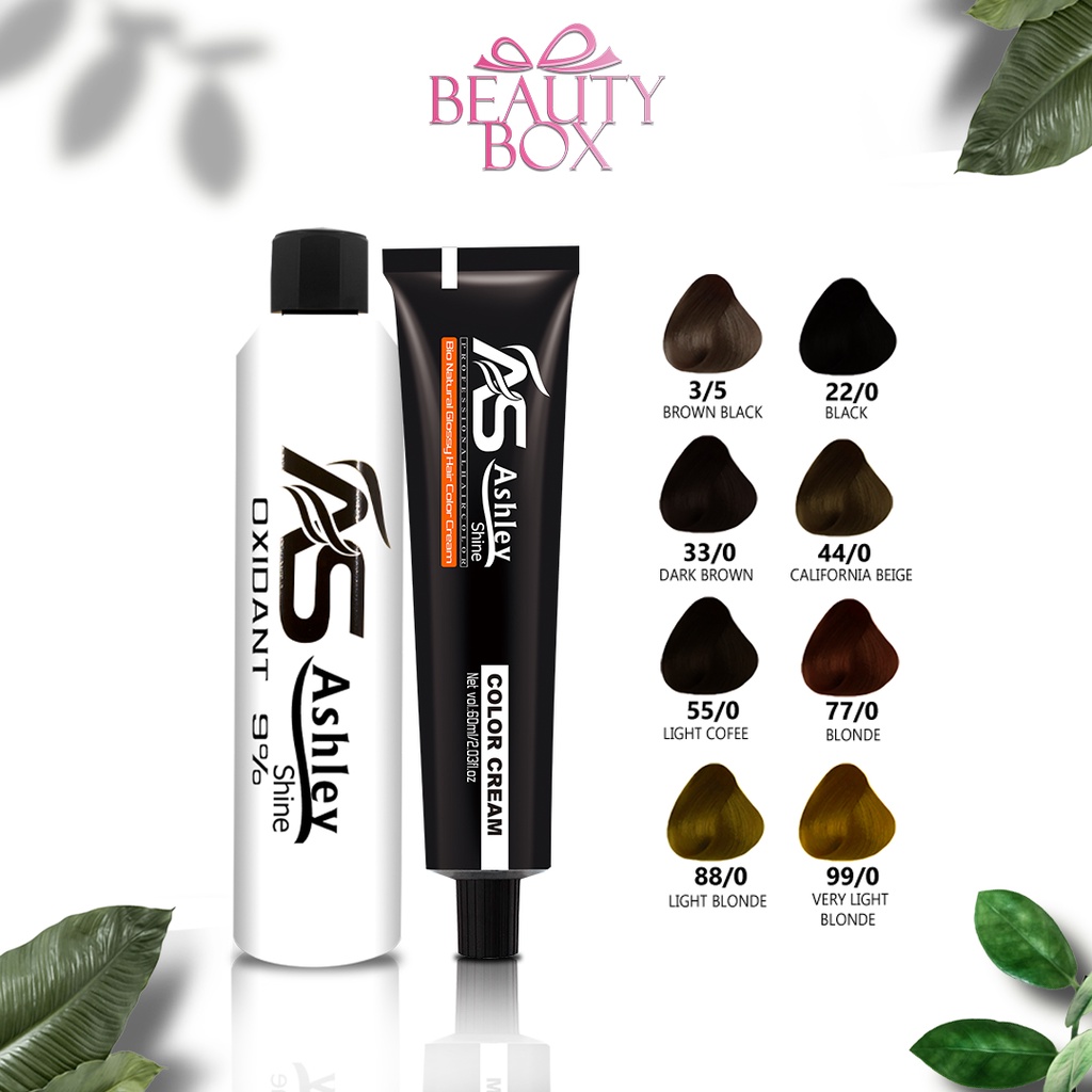 Ashley Shine Hair Color Oxidizing 60ml*2 Ash Gray Green Brown Blonde ...