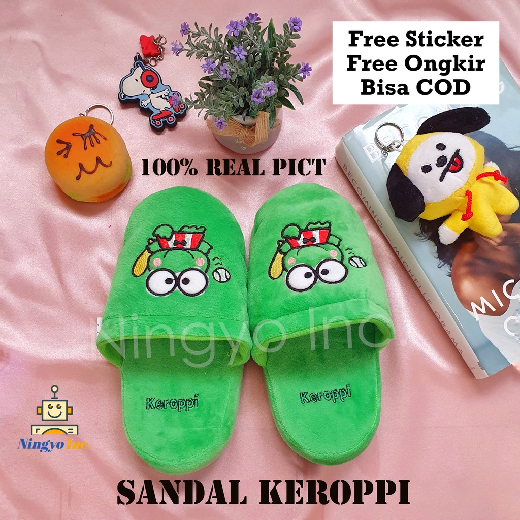JAPANESE KOREAN CARTOON KEROPPI CHARACTER SLOPES EMBROIDERED SANDALS ...